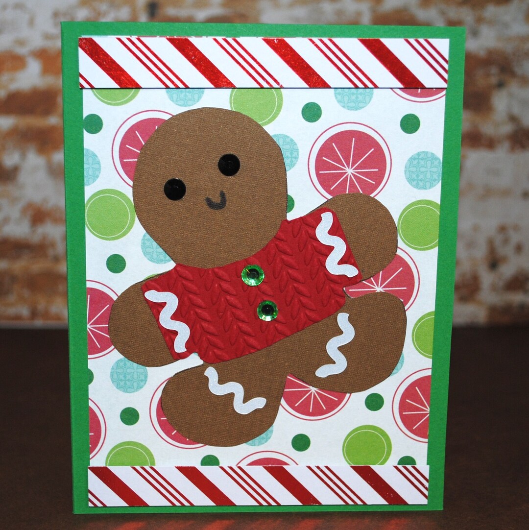 Gingerbread Man Christmas Card Blank Holiday Greeting Card - Etsy
