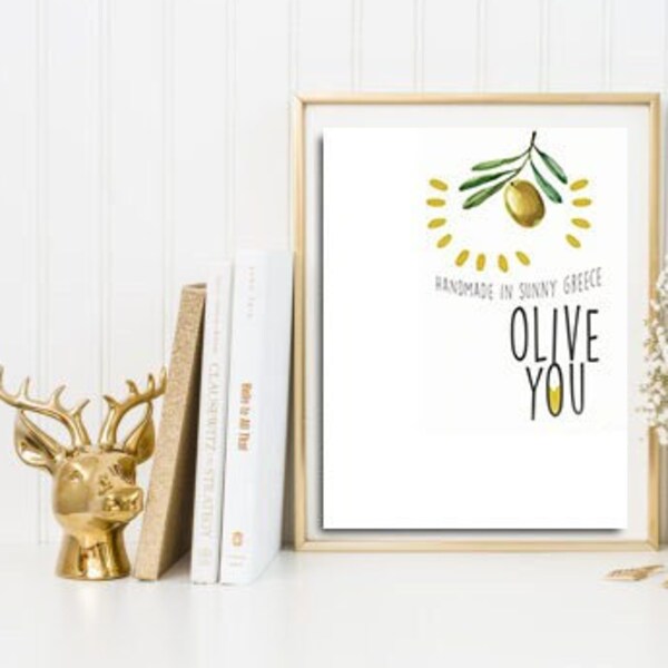 Olive You Sign - Etsy