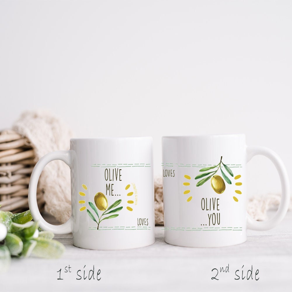 Olive Me Mugs for Couple in Set of 2 Souvenirs From Greek / Olive Tree ...