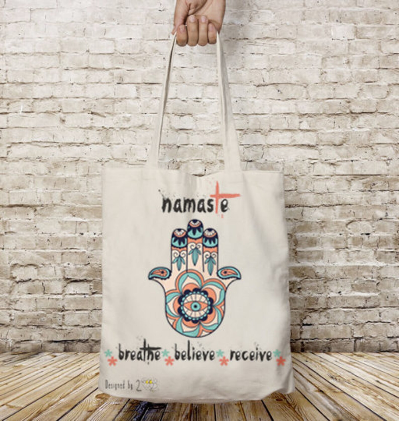 Namaste Bag Hamsa Hand Yoga Gifts for Women Gym Bag Quote - Etsy
