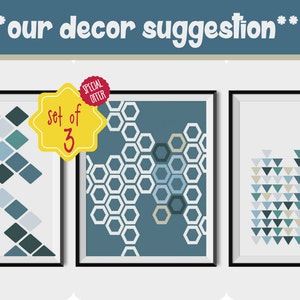 Blue Geometric Print Geometric Art Printable Geometric Print - Etsy