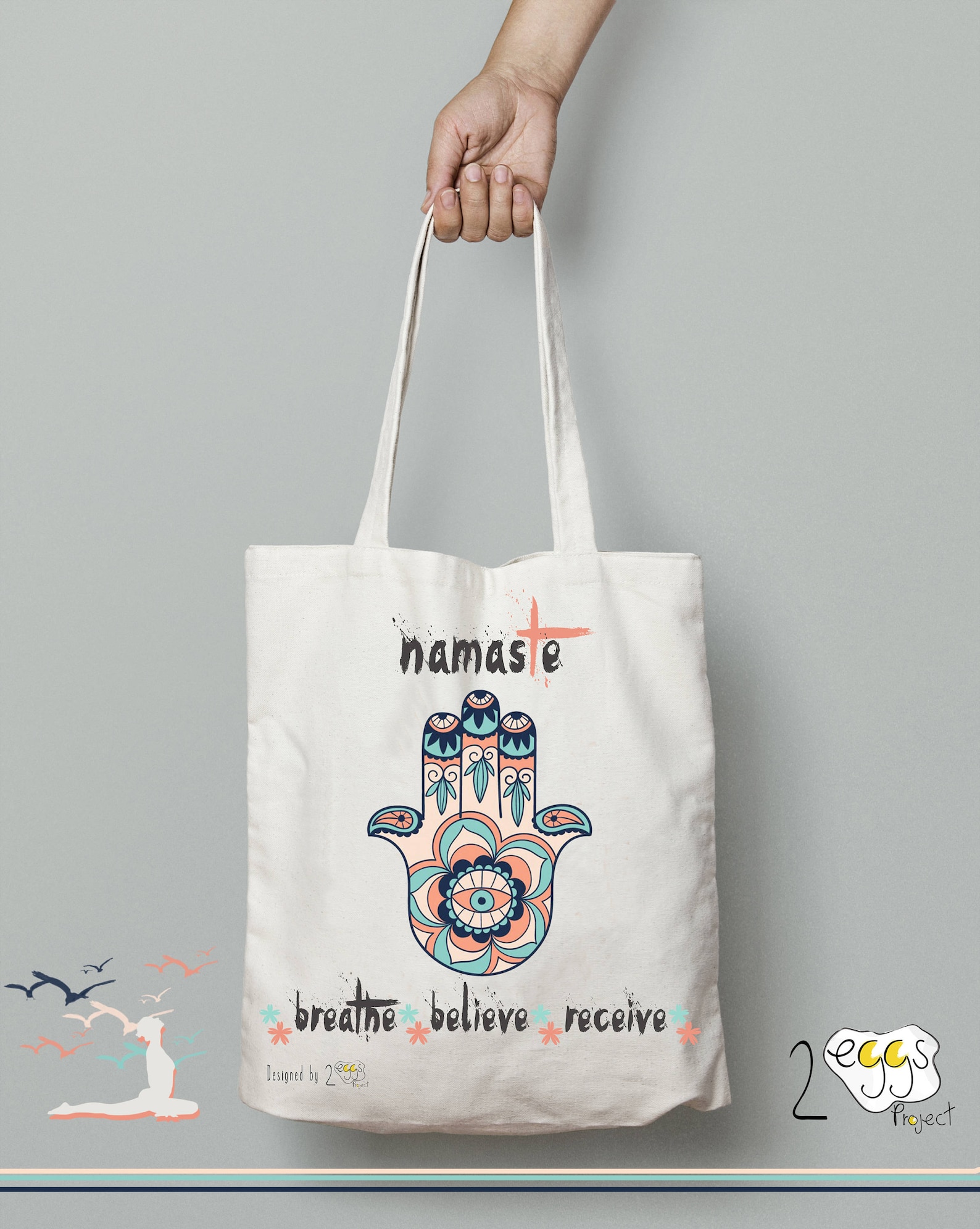 Namaste Bag Hamsa Hand Yoga Gifts for Women Gym Bag Quote - Etsy
