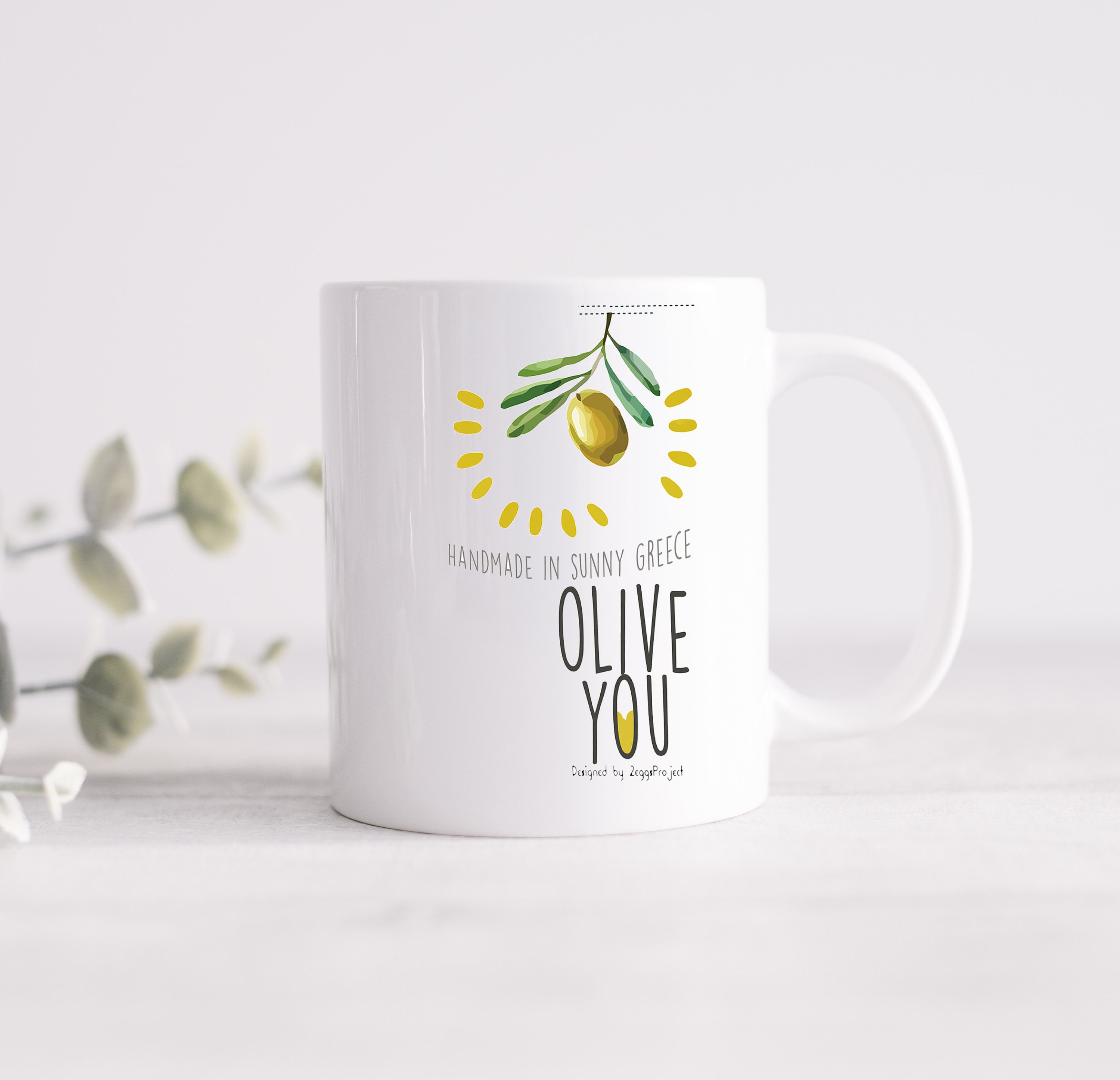 Olive Me Mugs for Couple in Set of 2 Souvenirs From Greek / Olive Tree ...