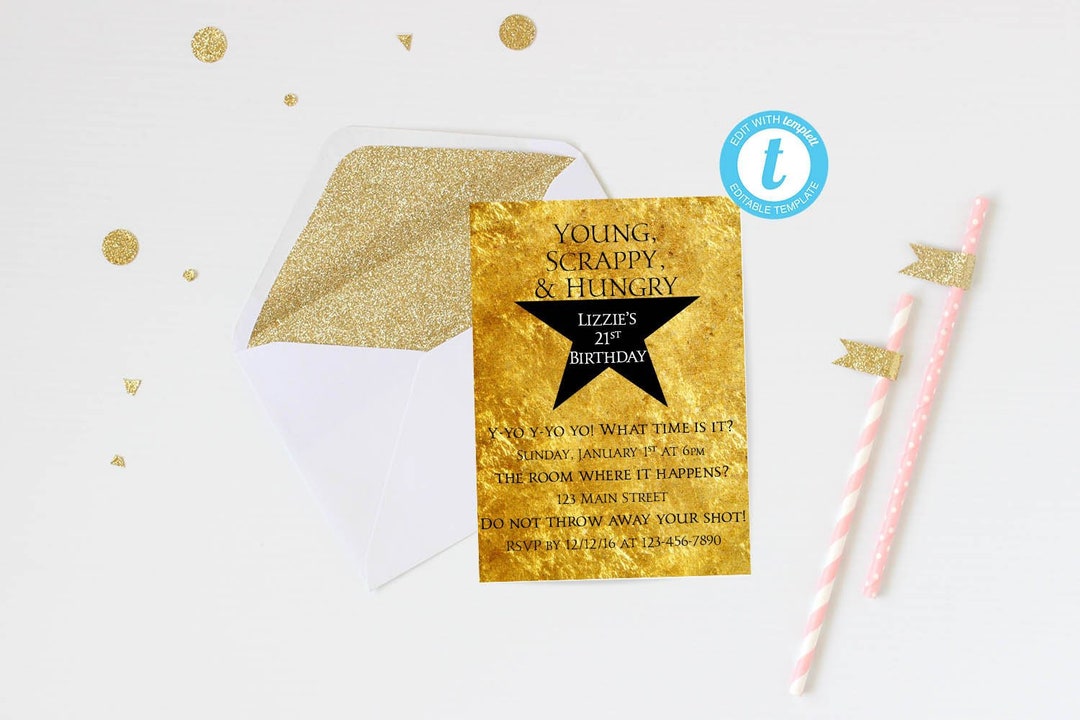 Hamilton Invitation, Digital Download, Birthday Invitation, Printable ...