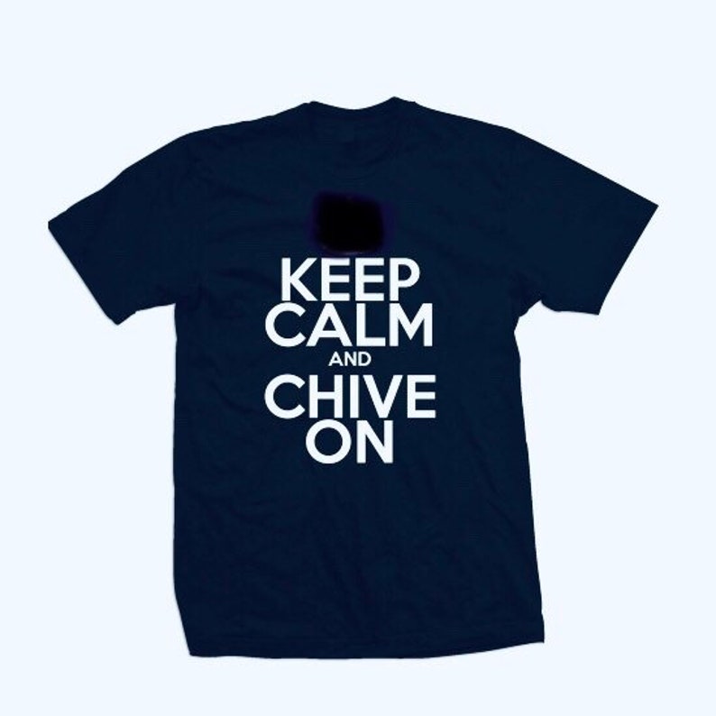 Navy Blue Keep Calm and Chive on Tee Mens XL Graphic Tee the - Etsy