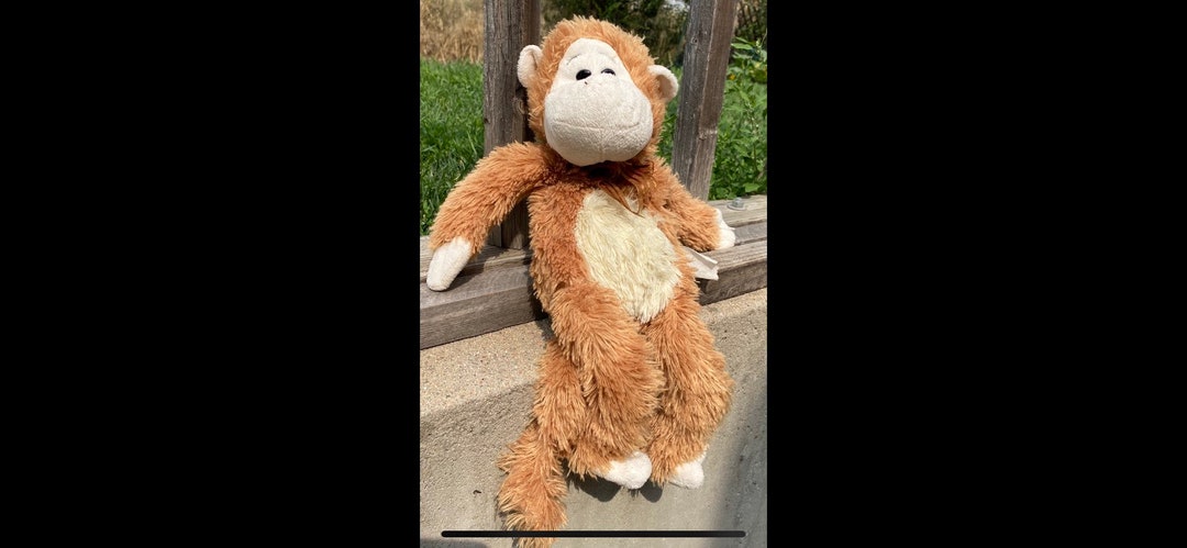 Vintage so Loved Stuffed Monkey Plush Zipper Back Pouch Stash - Etsy