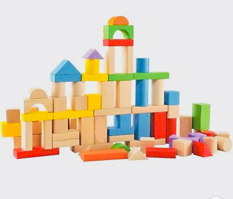 Handmade Wooden Blocks Spark, Create, Imagine Wood Block Set 80 Pieces ...