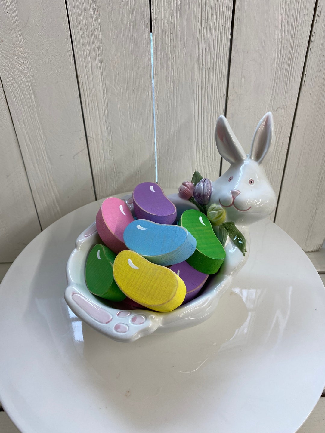 Easter Decor Wooden Jelly Beans, Spring and Summer Decoration, 10 ...