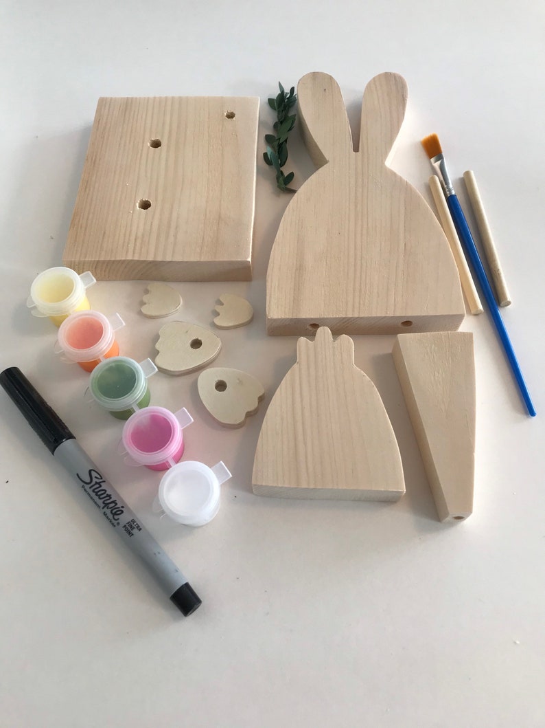 Easter Decor, Easter Bunny Craft Kit, Kids Easter Paint Kit, Farmhouse ...