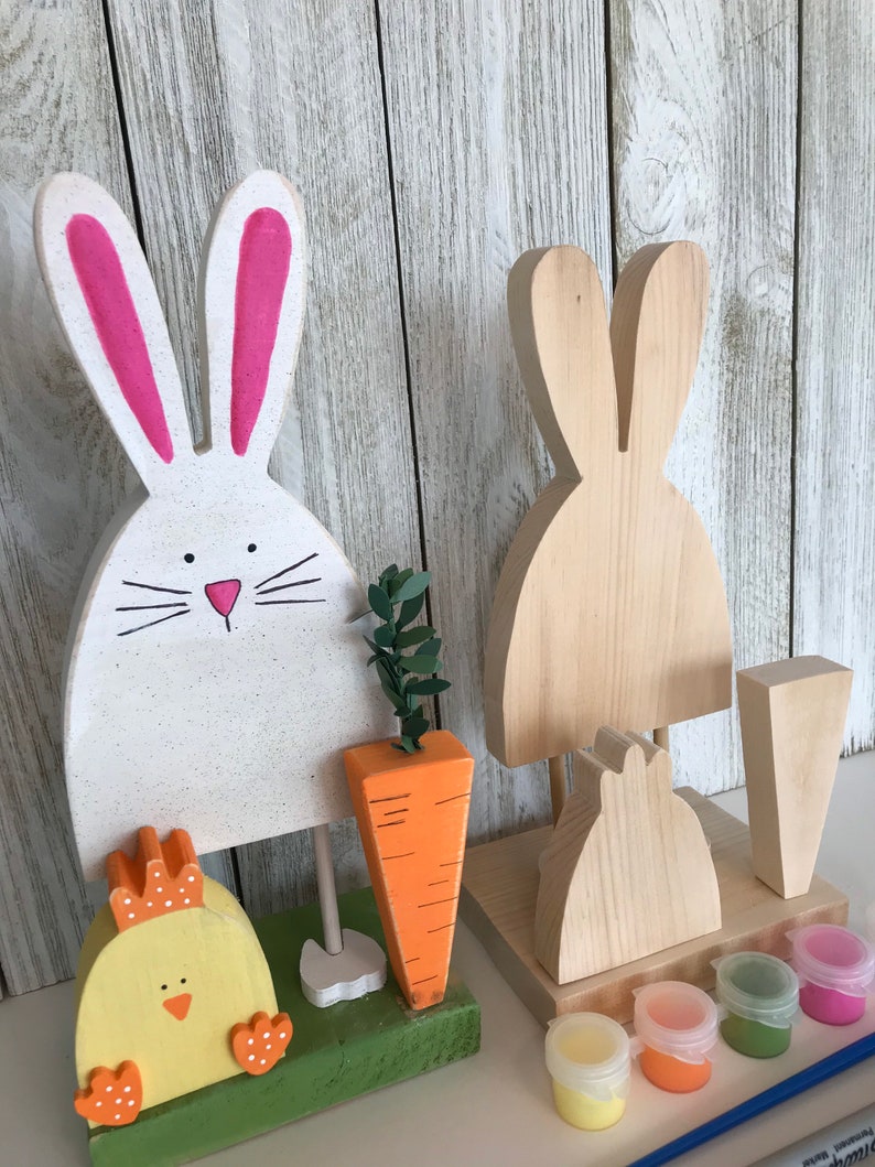 Easter Decor, Easter Bunny Craft Kit, Kids Easter Paint Kit, Farmhouse ...