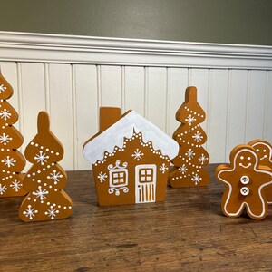 Christmas Gingerbread Craft Kit, Paint & Brushes Included, Wood and ...