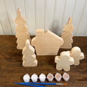 Christmas Gingerbread Craft Kit, Paint & Brushes Included, Wood and ...