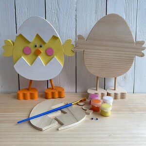 Handmade Wooden Easter Craft Kit for Kids, Chick Painting Activity ...
