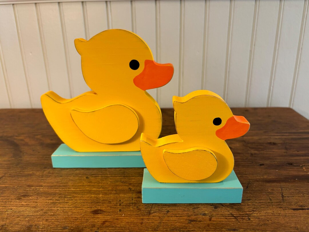 Set of 2 Rubber Ducks, Baby Shower Decoration, Spring Decor, Woodland ...