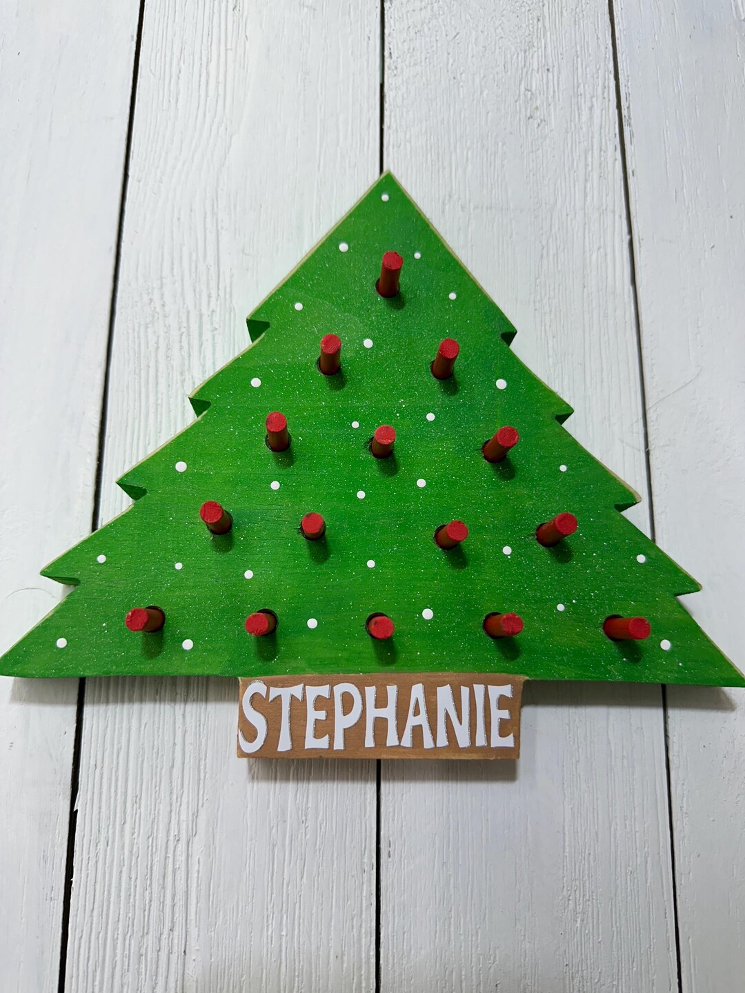 Christmas Tree Peg Game With Personalization, Solitaire Stocking ...