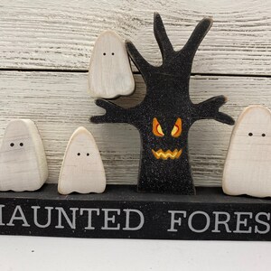 Mini Halloween Decor Ghost and Scary Tree, Thanksgiving Decor, Tiny ...