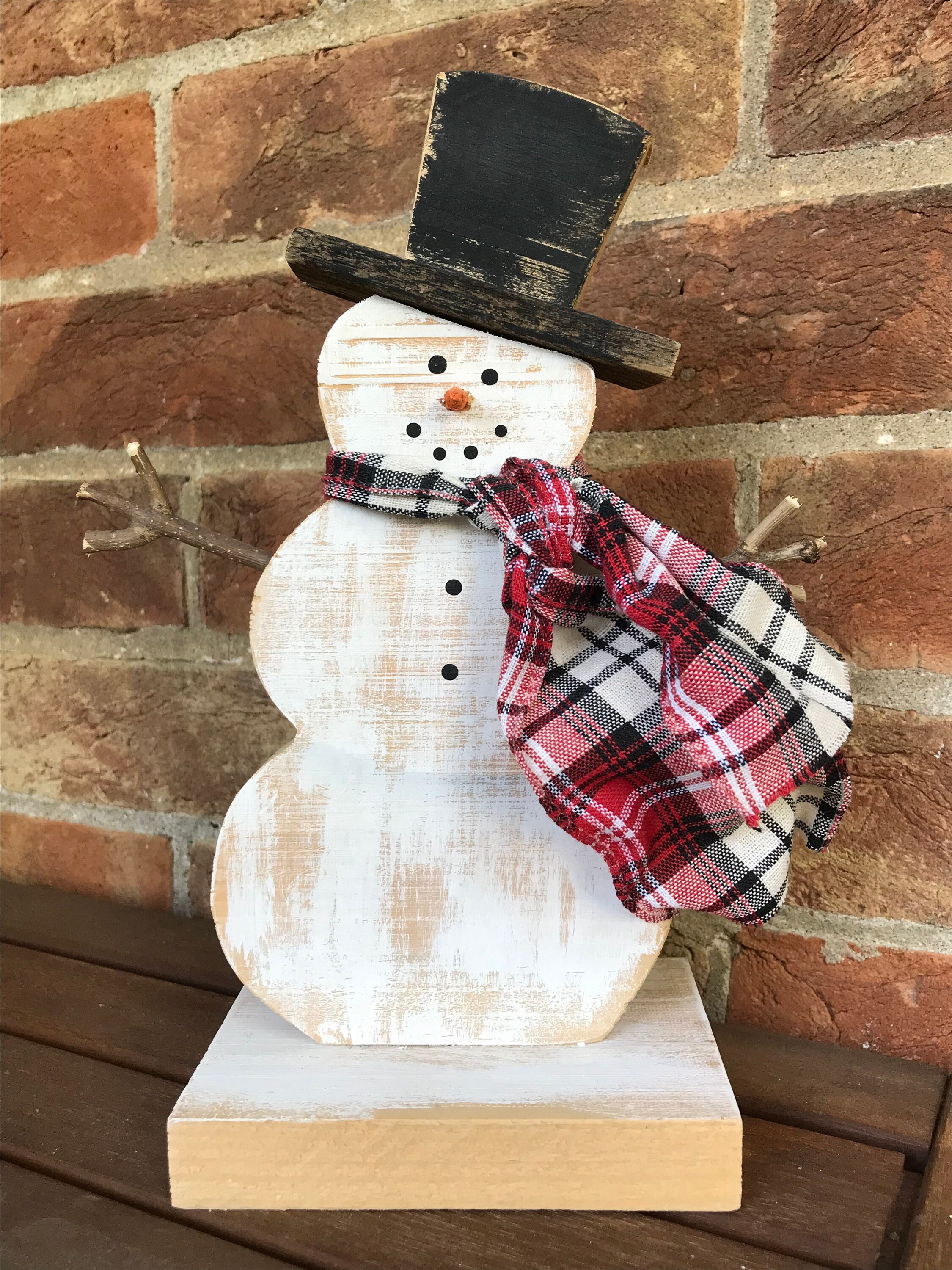 Wooden Snowman With Personalized Sign Christmas Decoration | Etsy Canada