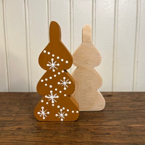 Christmas Gingerbread Craft Kit, Paint & Brushes Included, Wood and ...