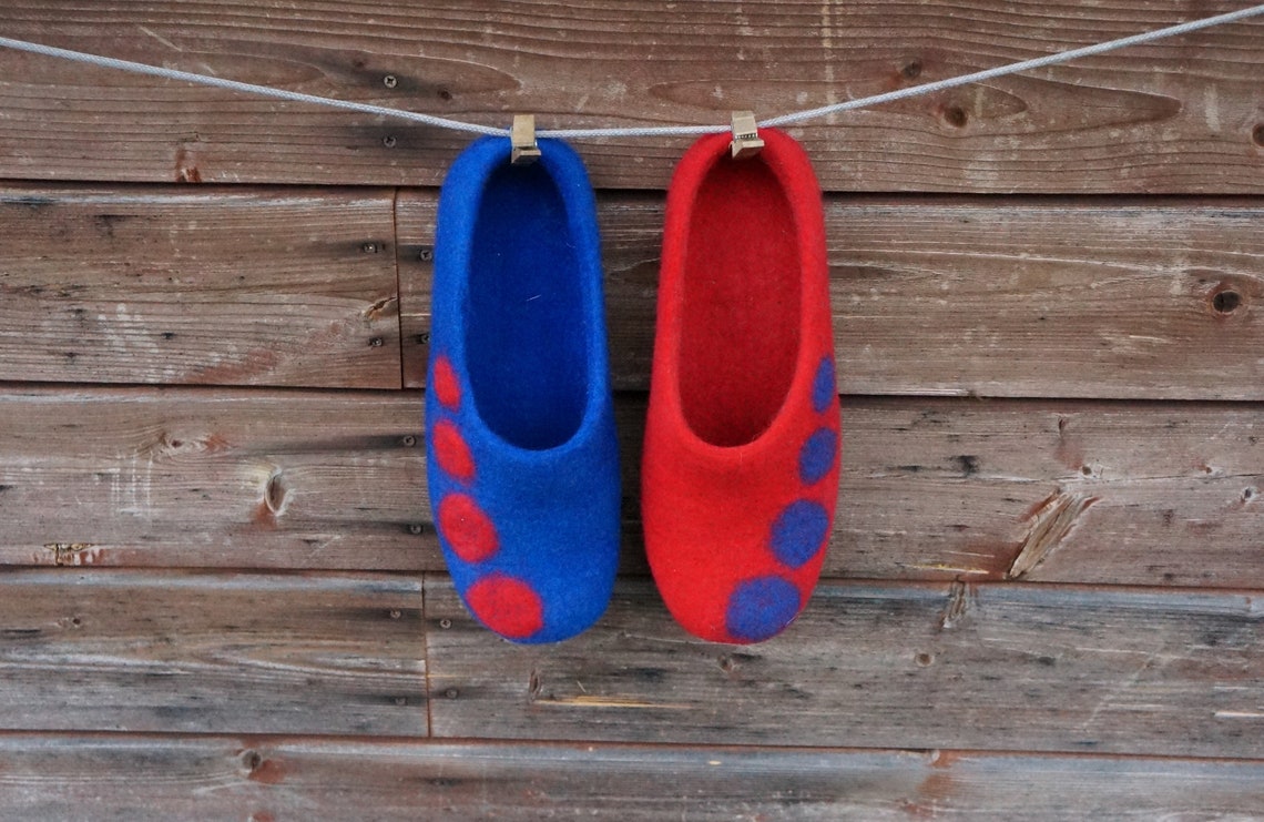 Crazy Slippers Felted Slippers Felted Wool Slippers Felted | Etsy