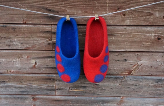 Crazy slippers Felted slippers Felted wool slippers Felted | Etsy