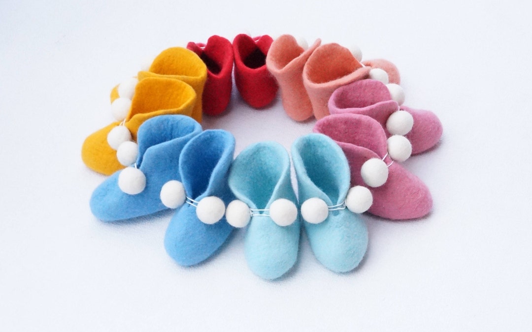 Baby Felt Shoes Felted Shoes Baby Gifts Baby Newborn Booties Felt ...