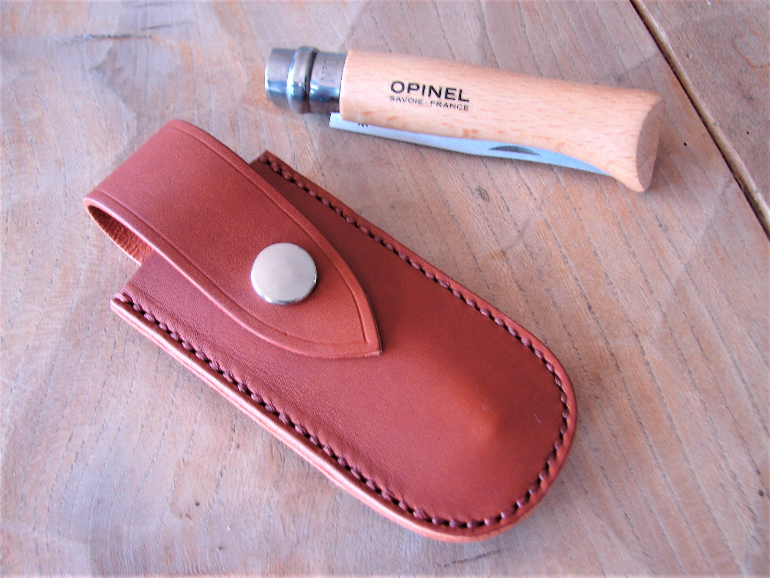 Leather Opinel 8 Pen Knife Sheath With Belt Loop - Tan - Etsy