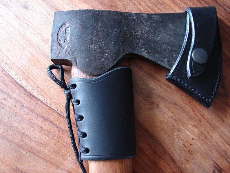 Leather Axe Collar for Gransfors Bruks Small Forest Axe - Black ...