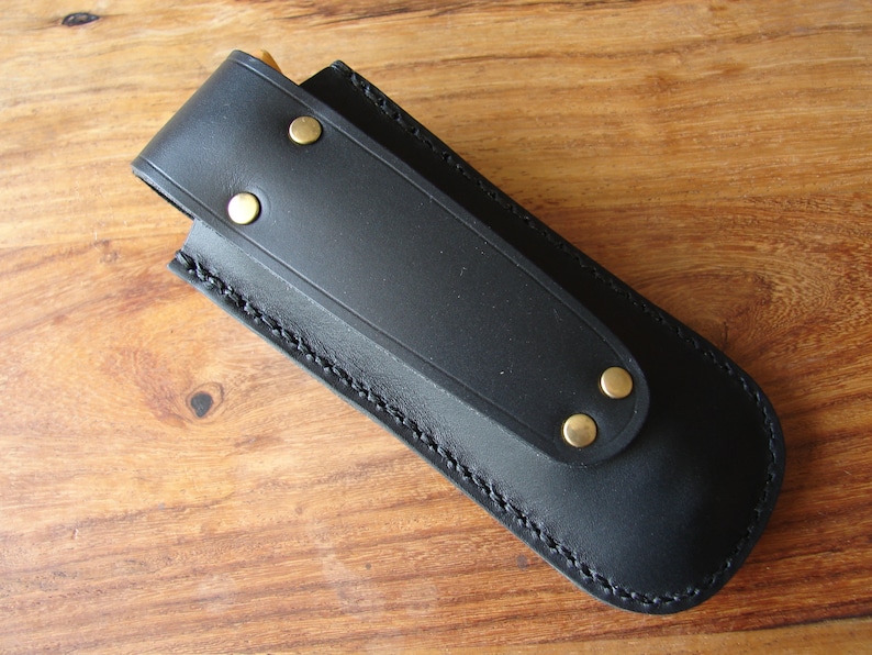 Leather Opinel 9 Pen Knife Sheath With Belt Loop - Black - Etsy