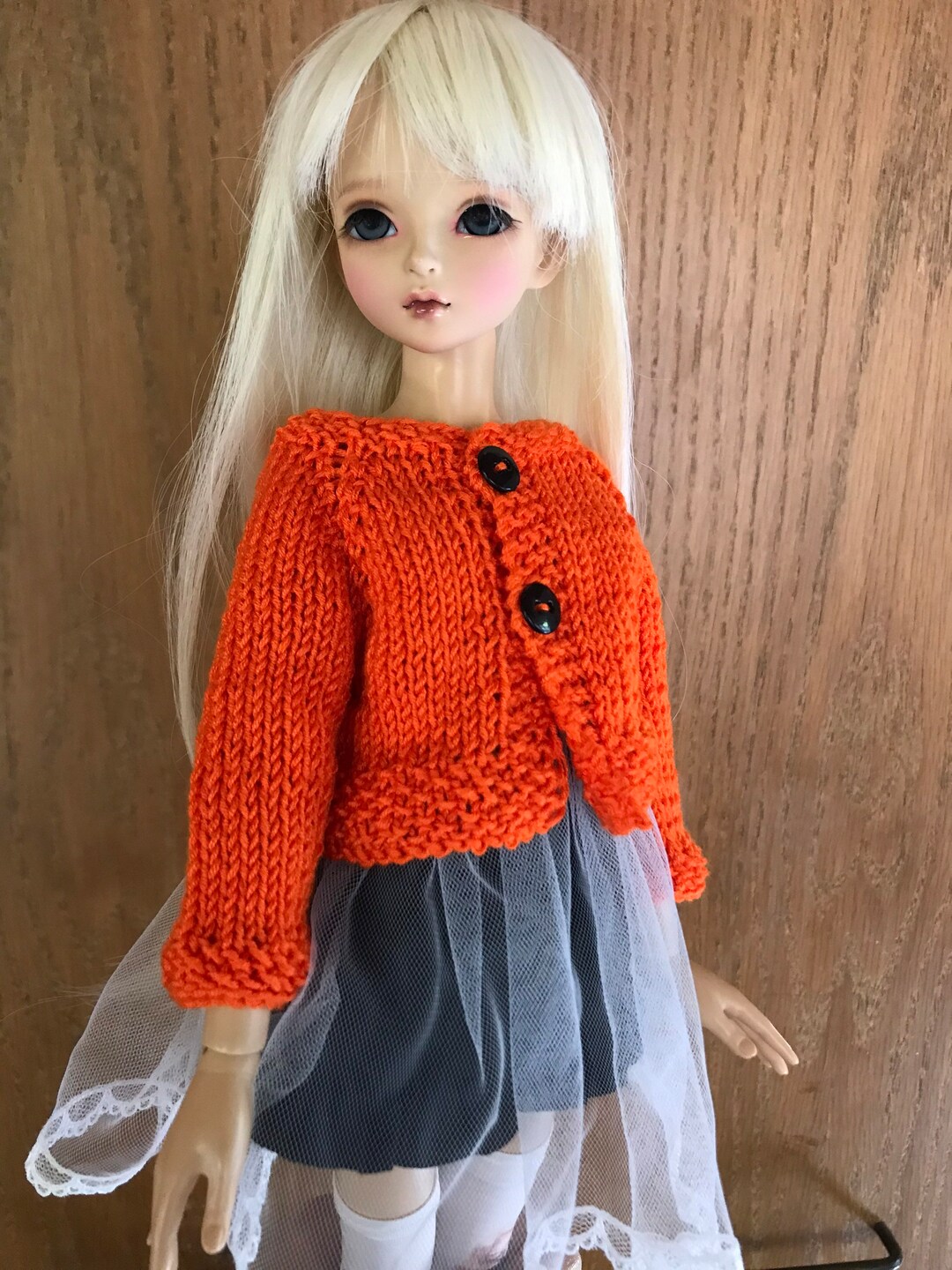 Hand Knitted Doll Sweater Cardigan for a 1/4 Msd Bjd Pumpkin - Etsy