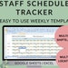 Weekly Employee Schedule Tracker Printable Staff Work Schedule Shift ...