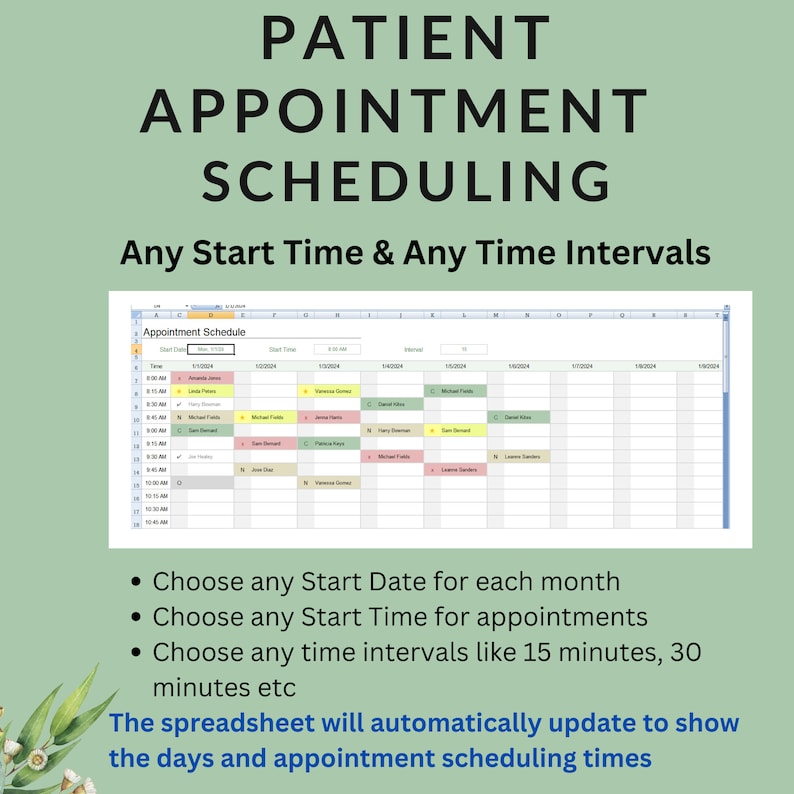 Patient Appointment Scheduling Template Clinic Medical Office - Any Time Intervals Appointment ...