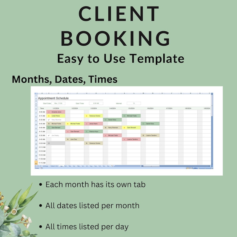 Client Booking Template: Color-coded Scheduling in Google Sheets ...