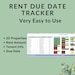 Rent Due Date Tracker: Landlord Tenant Payment Spreadsheet (google ...