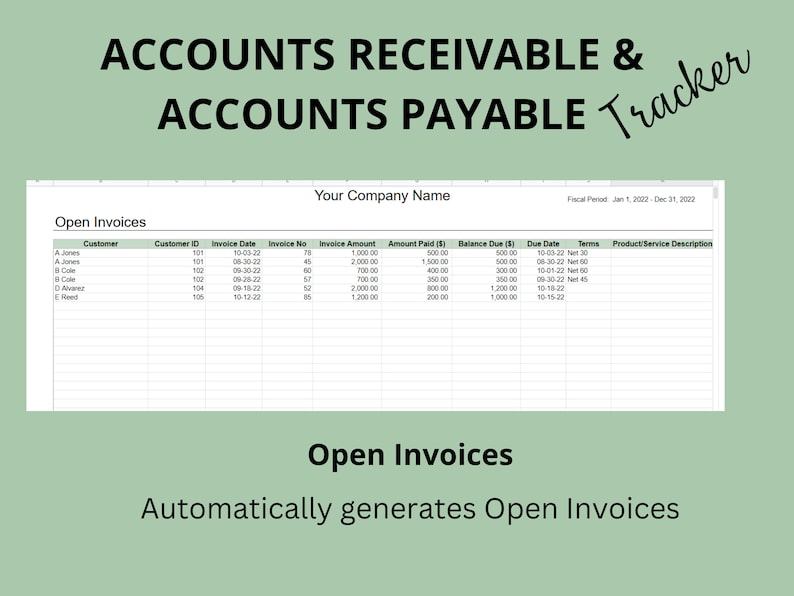 Accounts Receivable Payable Tracker: Automatic Aging Reports (google ...
