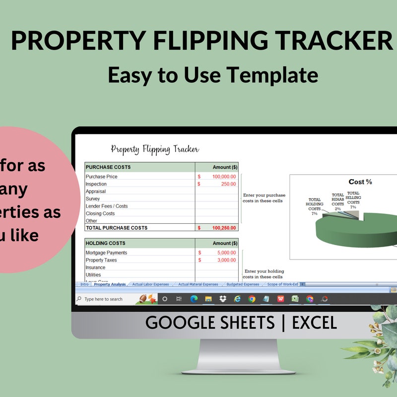 House Flipping Spreadsheet Template - Etsy