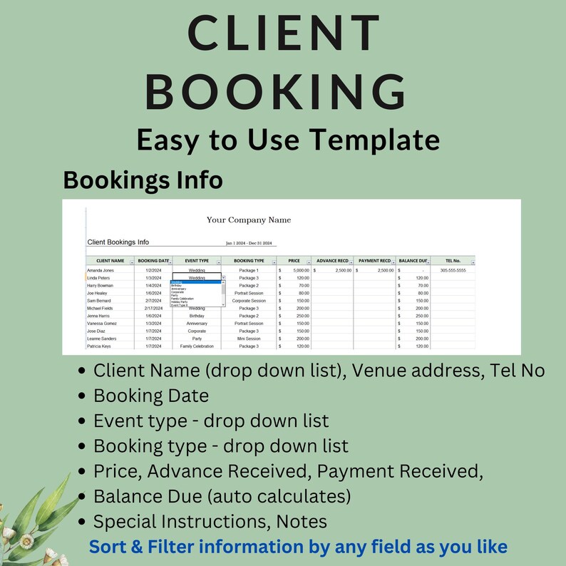Client Booking Template: Color-coded Scheduling in Google Sheets ...
