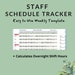 Weekly Staff Schedule Template With Overnight Shifts: Printable ...