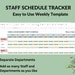 Weekly Employee Schedule Tracker: Printable Staff Planner (google ...