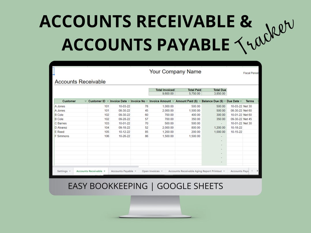 Accounts Receivable Payable Tracker: Automatic Aging Reports (google ...