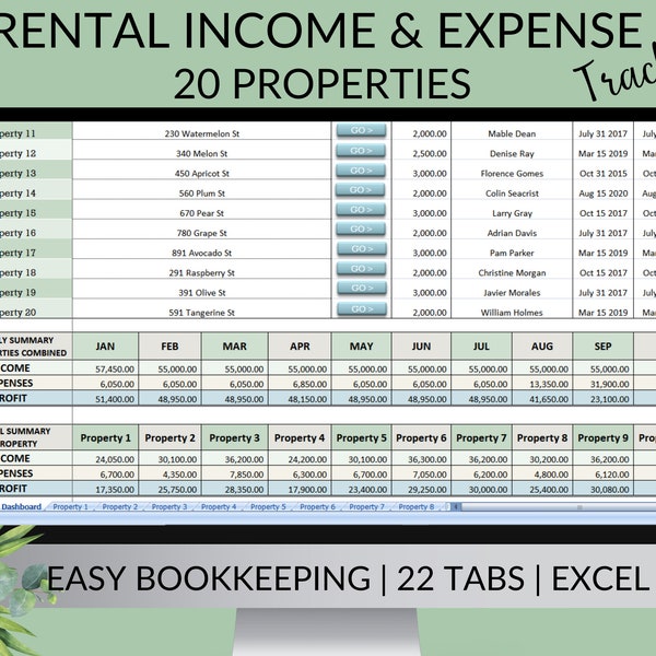 Long Term Rental Expense Excel - Etsy