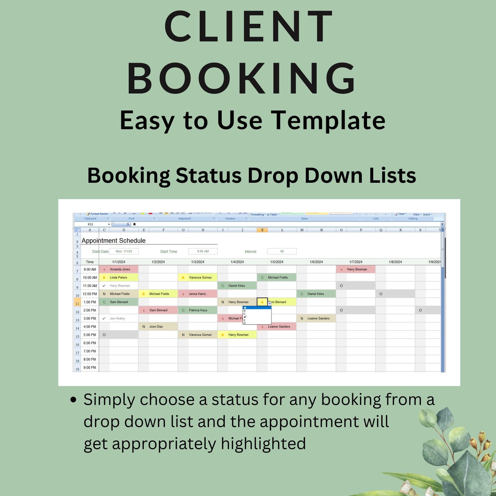 Client Booking Template: Color-coded Scheduling in Google Sheets ...