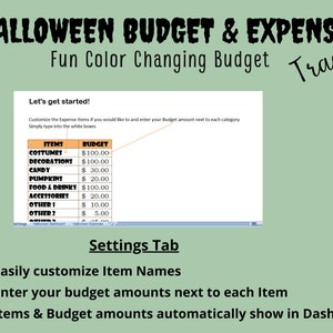 Halloween Budget Tracker: Color Changing Excel Dashboard (digital ...