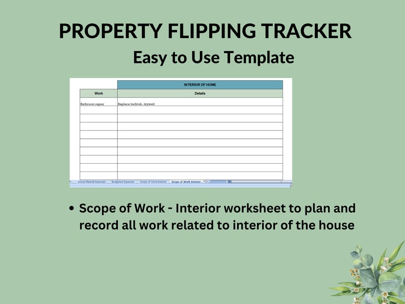 Property Flipping Tracker | House Flip Template | Cost & Profit ...