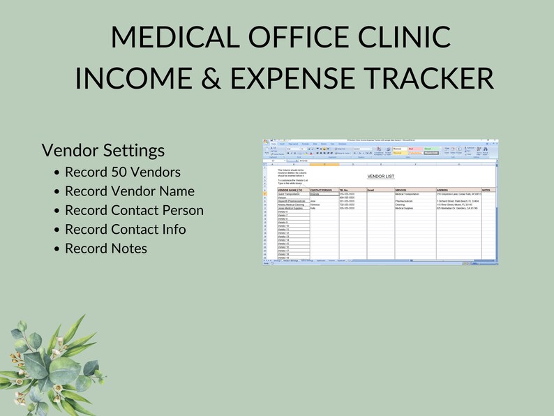 Medical Office Income Expense Tracker: Clinic Accounting Spreadsheet ...