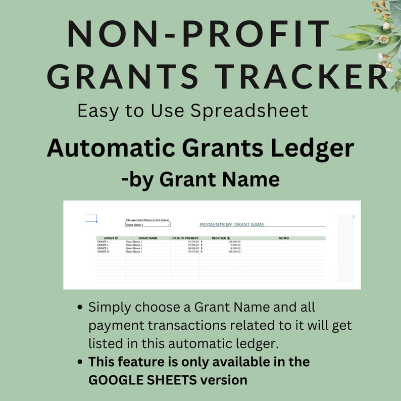Non-profit Grants Tracker: Excel & Google Sheets Spreadsheet - Etsy