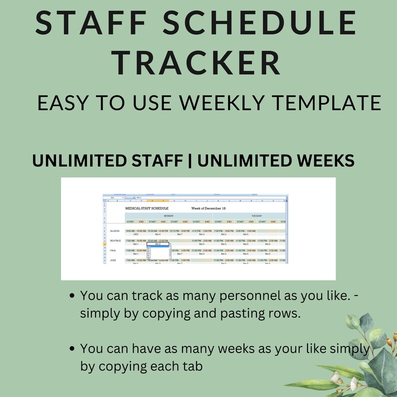 Weekly Staff Schedule Template With Locations, Overnight Shifts ...