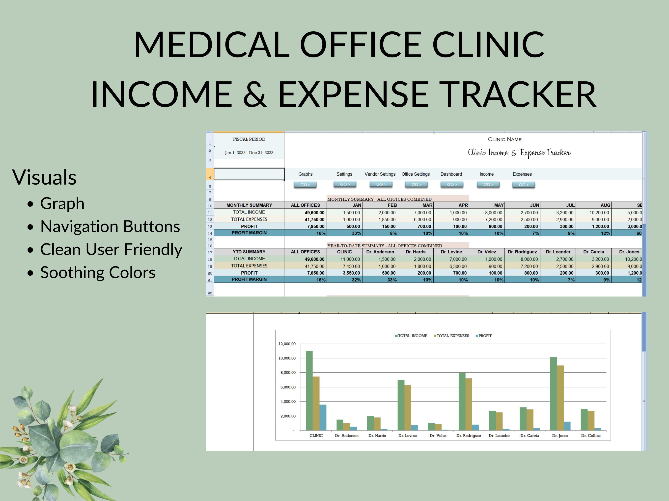 Medical Office Income Expense Tracker: Doctor Pay Calculator (google ...