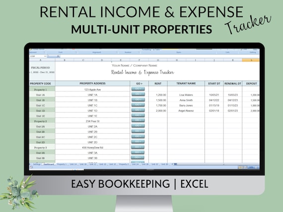 Multi-unit Properties Rental Income & Expense Tracker - Etsy