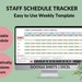 Weekly Employee Schedule Tracker: Printable Staff Planner (google ...