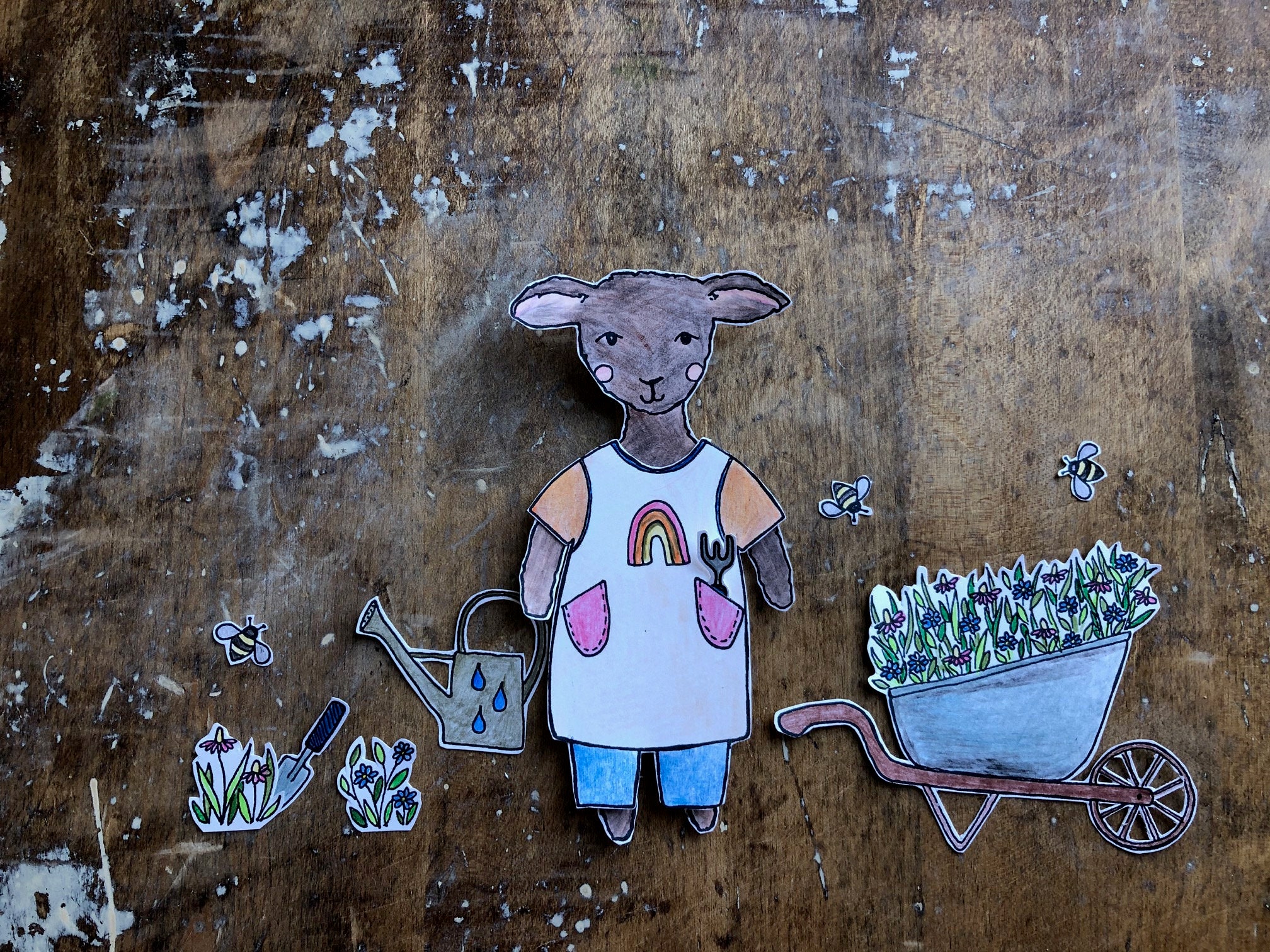 Lamby Paper Doll by MTN GRL Studio - Etsy